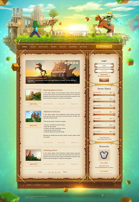 Minecraft Game Website Templates | Templstock.com